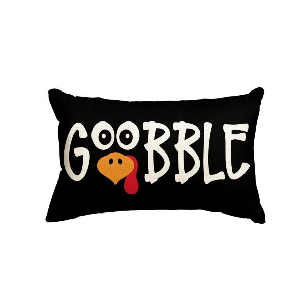 商品名:  AVOIN colorlife Thanksgiving Gobble Turkey Fall Throw Pillow Cover, 12 x 20 Inch Thanksgiving Harvest Fall Black C...