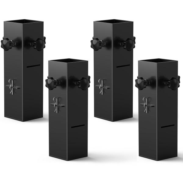 商品名: Fengone カレッジ寮ベッドライザー 直径3.15インチ カーボンスチールメタルベッドライザー スクエアトールベッドライザー 木製ベッドフレームテーブル用 高さ8.12cmまたは5.18インチ、最大10ポンドまでサポート Fe...