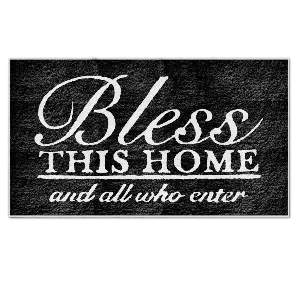 商品名: Nogrit Abstract Boho Bless This Home and All Who Enter ソフトラグ 滑り止めドアマット 17x30インチ 滑り止めドアマット リビングルームラグ ドアマット 玄関 寝室 キッチ...