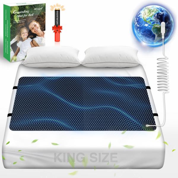 商品名: Grounding Mat for Bed, Grounding Pad for Sleep, Anti-Slip PU Leather Grounding Mattress with Grounding Cord, 27''テ・...