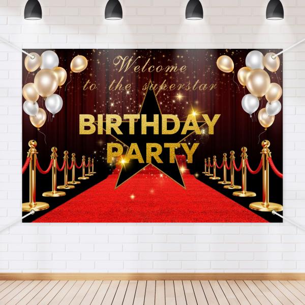 商品名: レッドカーペット 夜 誕生日パーティー 背景幕 バナー ウォークオブフェーム テーマ 装飾 スーパースター 男の子 女の子 ダンス プロム VIP アクセス ホームカミング 映画 パーティー 誕生日パーティー デコレーション 用品...