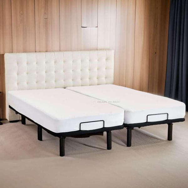 商品名:  2 Piece Split Queen Fitted Sheet Only, Fits Mattress Between 10 to 16 inches, Extra Soft and Wrinkle Free, Comfy B...