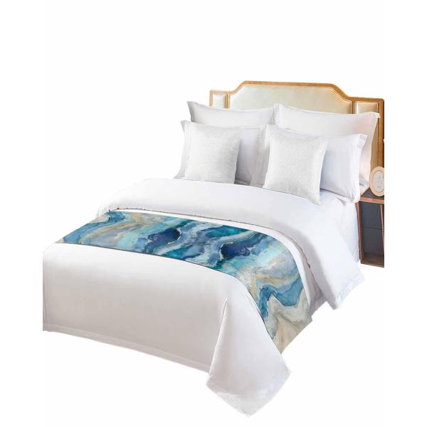 商品名:  DecorLovee Blue Coastal Bed Runners for King Size Bed, Decorative Bed Throws for Foot of Bed, Summer Beach Nautica...