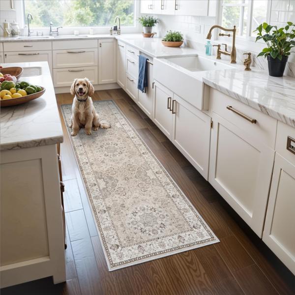 商品名:  2x6 Hallway Washable Runner Rug : Vintage Soft Kitchen Laundry Runner with Non Slip Backing Farmhouse Entryway Liv...