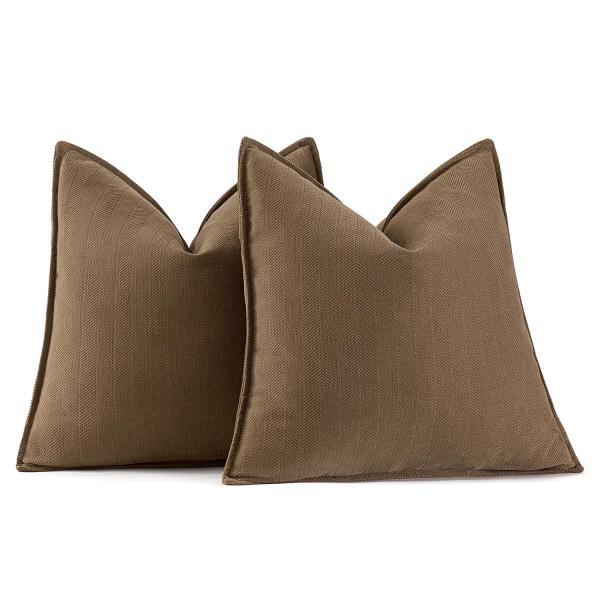 商品名: MIULEE ダークブラウン装飾クッションカバー 26x26インチ ソフト シェニール カウチ スローピロー ファームハウス クッションカバー エレガントなデザイン ソファ ベッドルーム リビングルーム ホームデコレーション MI...