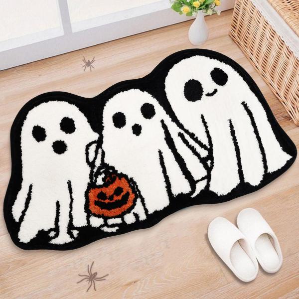 商品名: 30インチ x 16インチ ハロウィン バスマット ゴースト シャワー マット ノンスリップ フロア カーペットマット 不気味なゴス ギフト 面白い ゴシック バスルーム 装飾 シャワー ルーム バスタブ キッチン シンク 30'...