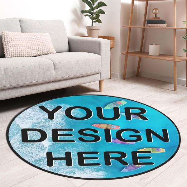 商品名:  Generic Custom Personalized Photo Image Logo Text Round Area Rug Custom Circle Rug Non-Slip Circular Doormat Washa...