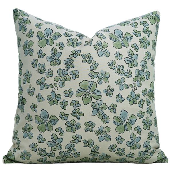 商品名: Fabritual Elegant Comfort コットンサテンクッションカバー ソファ、カウチ ソフト 装飾正方形 20X20インチ ブロックプリント スローピロー ファームハウス、ジルミル、セージグリーン Fabritual...