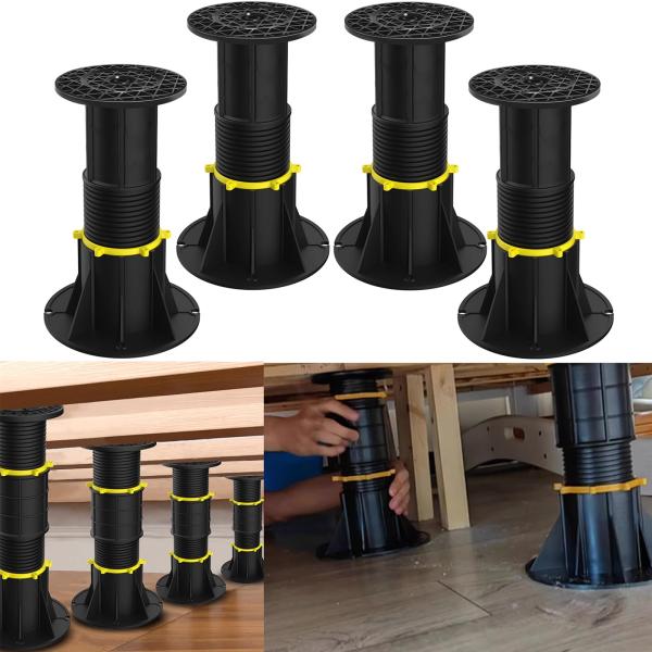 商品名: CHORMING 調節可能なベッドフレームサポート 脚 ベッドフレーム センターサポート 脚 ベッド家具ボードサポート センタースラット ベッドフレーム、キャビネット、木製家具用 (7.8インチ~13インチ 4個) CHORMIN...