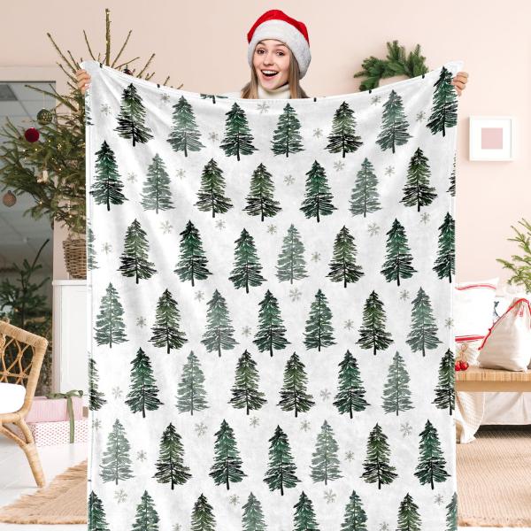 商品名: JarThenaAMCS クリスマス ファジーブランケット 水彩 森 スローブランケット 50 x 60インチ クリスマス ツリー ブランケット 冬 ホーム 椅子 ソファ カウチ ベッド用 JarThenaAMCS Christm...