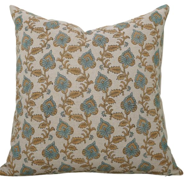 商品名:  Fabritual Handmade Block Floral Print 26x26 Inch Pure Linen Throw Pillowcase Cushion Cover Decoration for Sofa, Co...