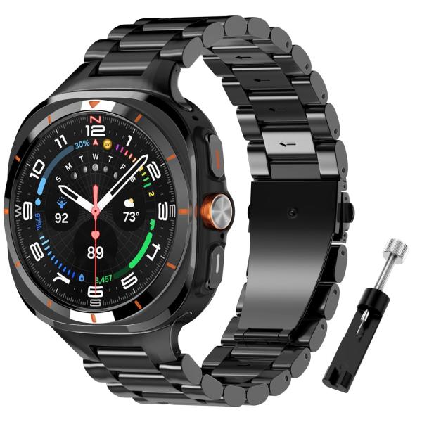 商品名: TiMOVO メタルウォッチバンド Samsung Galaxy Watch Ultraバンド 47mm (2024) 用 ステンレススチール 取り外し可能 交換用腕時計バンド Galaxy Watch 7 Ultra用 ブラック...