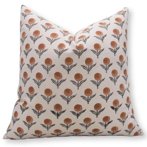 商品名: Fabritual ハンドメイド ブロックプリント 18X18インチ ダックキャンバス スローピローケース クッションカバー 夏、春、秋の装飾 ソファ、カウチ、ベッド、バホホーム装飾、リビングルーム、農家、ガンダプッシュ、錆 Fa...