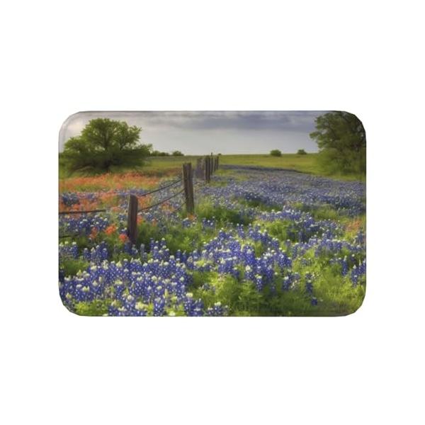 商品名:  Indoor Decorative Door Mat Welcome Doormat for Front Door Texas Bluebonnets Scenery Non-Slip Rugs Soft Absorbent E...