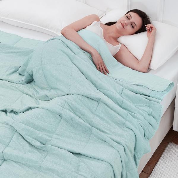 商品名: EVENHUG ホットスリーパー用冷却ブランケット 軽量 通気性 夏 コールドブランケット 寝る夜に汗をかく 涼しく保つ ソフトブランケット ベッドやソファ用 (グリーン 59インチ x 79インチ) EVENHUG Coolin...