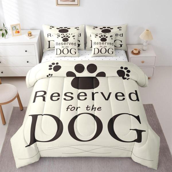 商品名: Feelyou 犬用掛け布団セット 7ピース キングサイズ 子犬 犬の足跡 寝具セット 子供 男の子 女の子 かわいい寝具セット バッグに入ったかわいいベッド、ベッドルーム、掛け布団+シーツ+枕カバー+クッションカバー Feely...