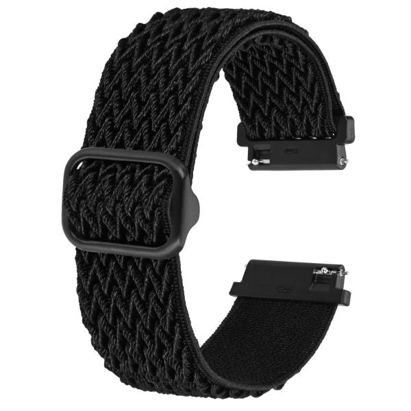 商品名: BISONSTRAP (ビソンストラップ) 伸縮性ナイロン腕時計バンド 調節可能なバックルループバンド クイックリリース式 伸縮性のある編組ナイロンストラップ 18mm ブラック BISONSTRAP Stretchy Nylon...