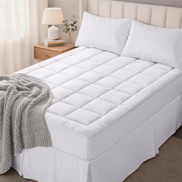 商品名:  OLANLY Queen Quilted Fitted Mattress Pad ? Soft Pillow Top Mattress Topper, Down Alternative Fill, Cooling Comfort...