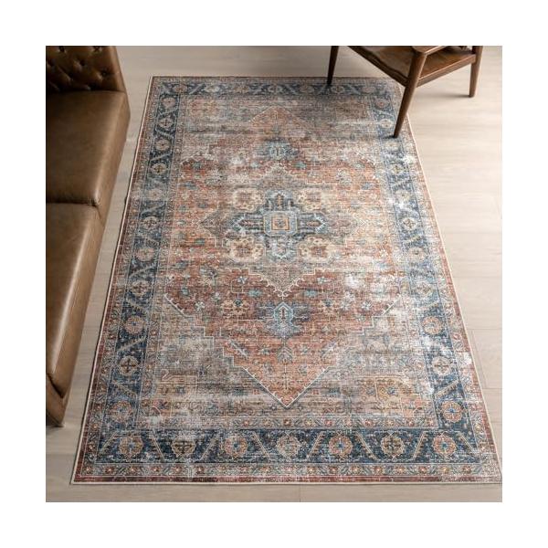 商品名: nuLOOM 8フィート x 10フィート 洗濯機洗い可能エリアラグ 防水 こぼれ防止表面 滑り止め裏地 汚れ防止 リビングルーム 寝室 キッチン ダイニング プルニマ サビ nuLOOM 8' x 10' Machine Was...