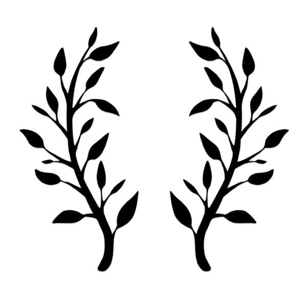 商品名: Yuzhuo 2ピース メタルツリーリーフ 壁装飾 枝の葉 ウォールアート ホーム ベッドルーム リビングルーム 鉄製スクロール ベッドの装飾用(ブラック、L) Yuzhuo 2 Pieces Metal Tree Leaf Wa...