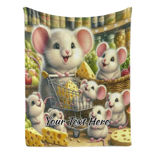 商品名:  Cute Mouse and Cheese Throw Blanket, Soft Cozy Valentine's Day Blanket for Couch Sofa Living Room Bedroom, 30" x 4...