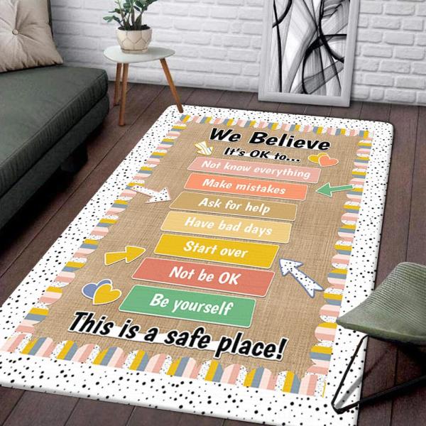 商品名:  It's OK to Classroom Rug, Classroom Carpets Elementary, Calming Rugs for Classroom Thats Washable, Boho Carpet for...
