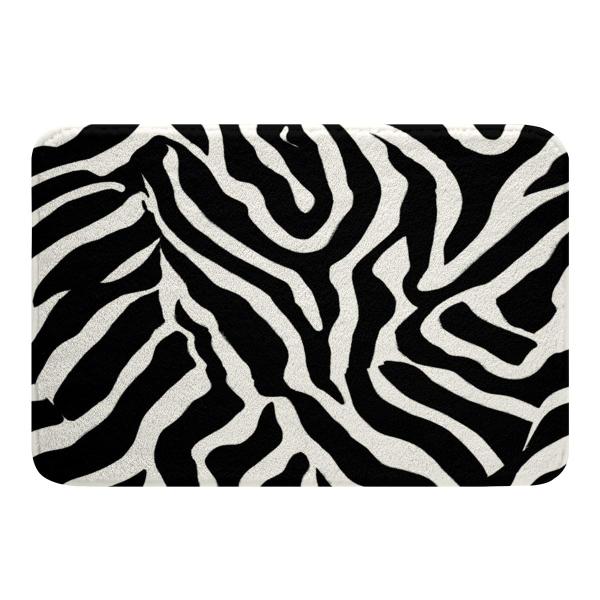 商品名:  Feelyou Zebra Print Bathroom Rugs 16"x24" Kids Zebra Fur Texture Pattern Bath Rugs for Shower Tub Black White Bath...