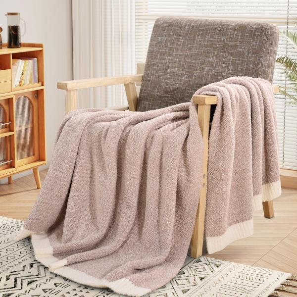 商品名: NEXHOME PRO スーパーソフトスローブランケット カウチ用 リバーシブル 暖かいブランケット 心地よいニットブランケット 女性用 ふわふわのフラシ天 軽量 ソファ、ベッド、ピクニック、ヘザーテラコッタ、50 x 60インチ...