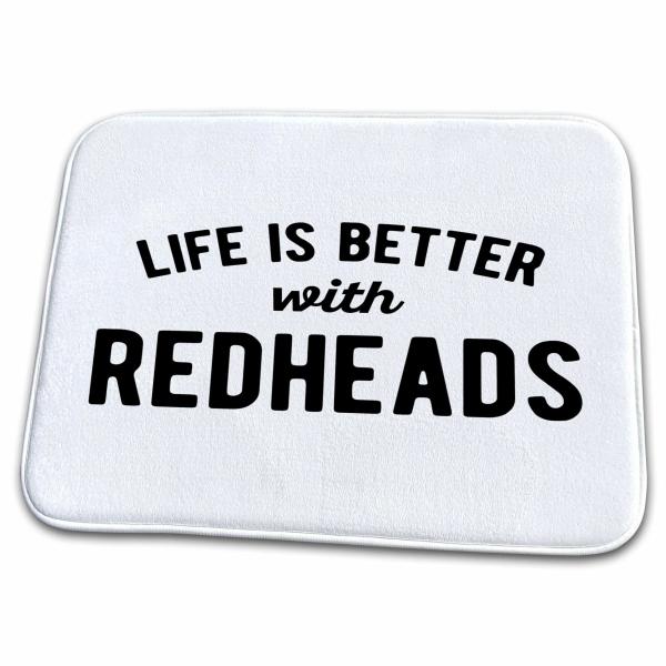 商品名:  3dRose Bathroom Bath Rug Mat - Life is Better with Redheads. Black Lettering on White Background. Stamp City - Typ...