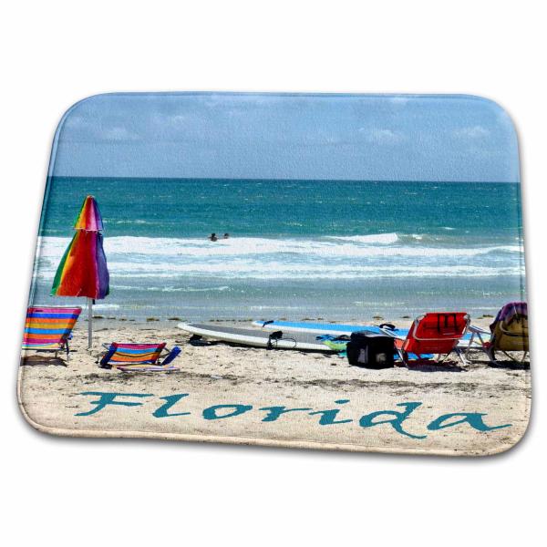 商品名:  3dRose Bathroom Bath Rug Mat - Beach Chairs Surfboards Umbrellas Sand Ocean Florida Photography Placesブランド: 3dRose...