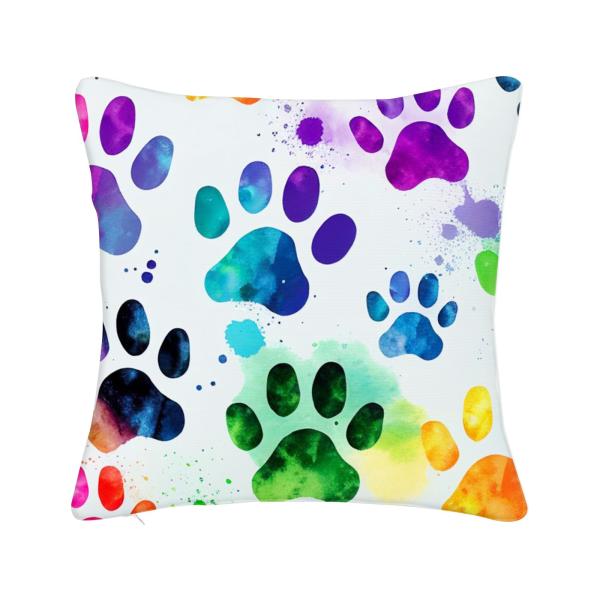 商品名:  Yioniii Rainbow Watercolor Paw Prints Pattern,Printed Throw Pillow Square Decorative Pillow for Sofa,Chair,Daybed,...