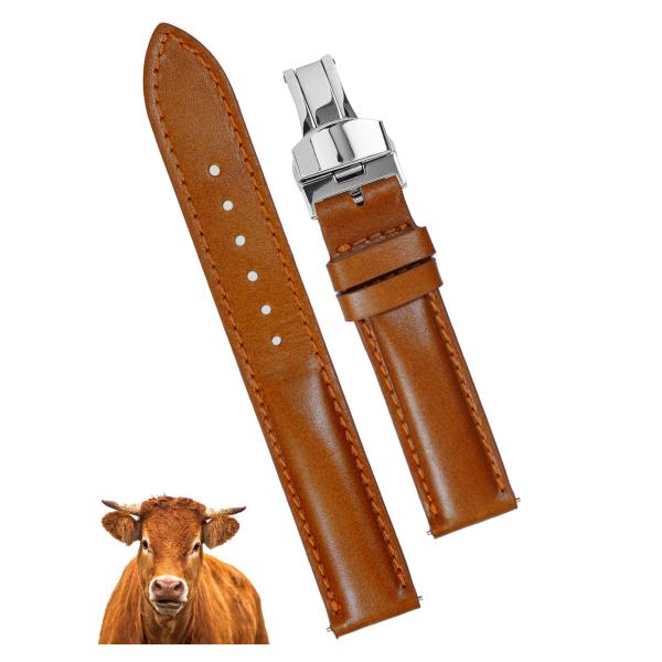 商品名: vinacreations 20mm ブラウン デプロイメントクラスプレザーウォッチバンド クイックリリースフルグレインレザーストラップ 男女兼用 ハンドメイド エクストラソフト 交換用ストラップ DH-202D-S-20MM, ...