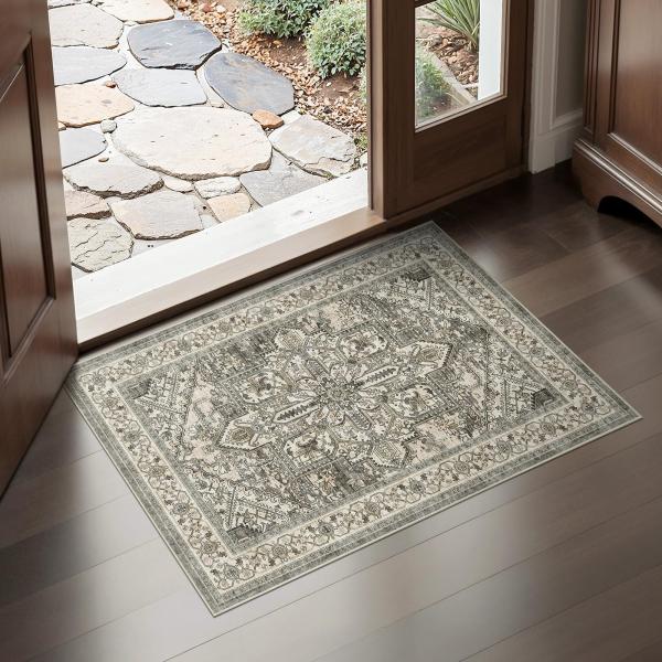 商品名:  WITSHOCK Indoor Door Mat, Entrance Mat 2x3 Machine Washable Non Slip Backing Mat Soft Foldable,Vintage Rugs Mats, ...