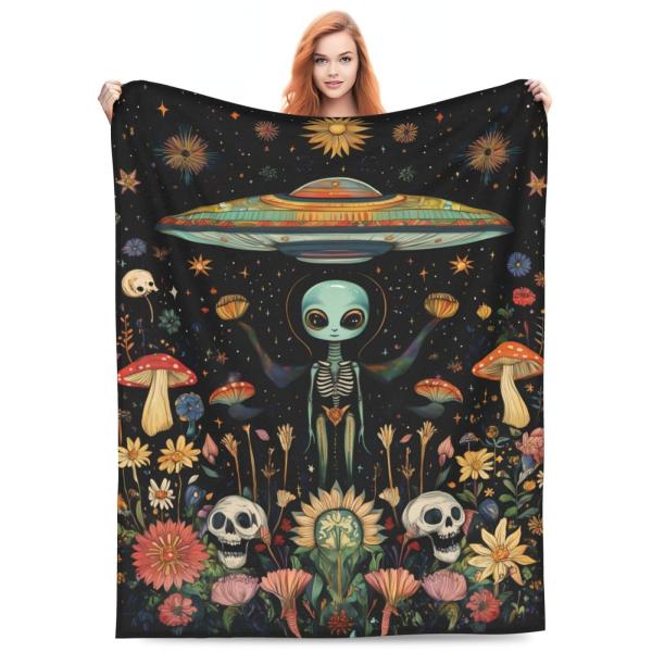 商品名:  Alien Blanket for Girls Boys, Soft Lightweight Flannel Alien UFO Throw Blanket for Sofa Couch Bed Traveling Birthd...
