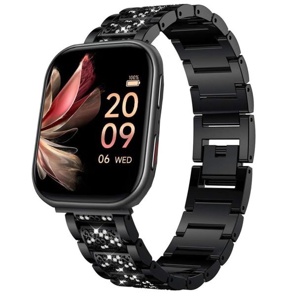 商品名: FITVIIスマートウォッチバンド、20mm、22mmレディースジュエリーブリングダイヤモンドメタルドレッシーストラップ、調節可能な交換用ストラップ、FITVII HM57、HM78、HM68、HM21、H56、H86スマートウォ...