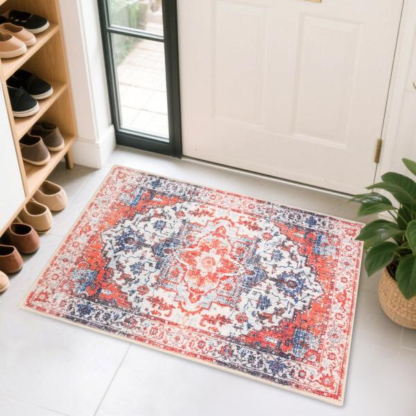 商品名: NUOVARUGS エリアラグ 2x3フィート - 滑り止め、洗濯可能な小さなラグ 玄関、寝室、キッチン、バスルーム用 Entryway Rug - Soft Small Rug 2x3 Washable Low Pile Ind...