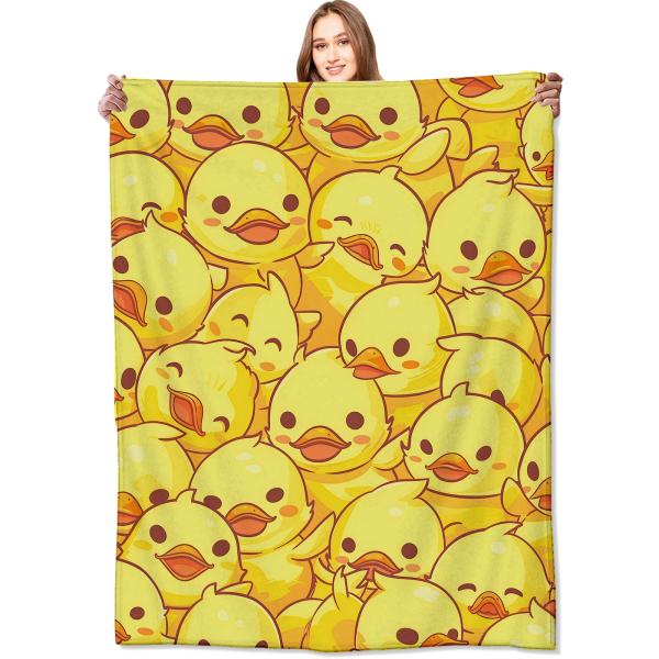 商品名: VODRM イエローダックブランケット かわいい漫画のアヒルの顔 スローブランケット、女の子、男の子、女性、動物愛好家への誕生日プレゼント、軽量ソフトフリース、ソファ、ソファ、ベッドルーム用、モダンな装飾50x60インチ VODR...