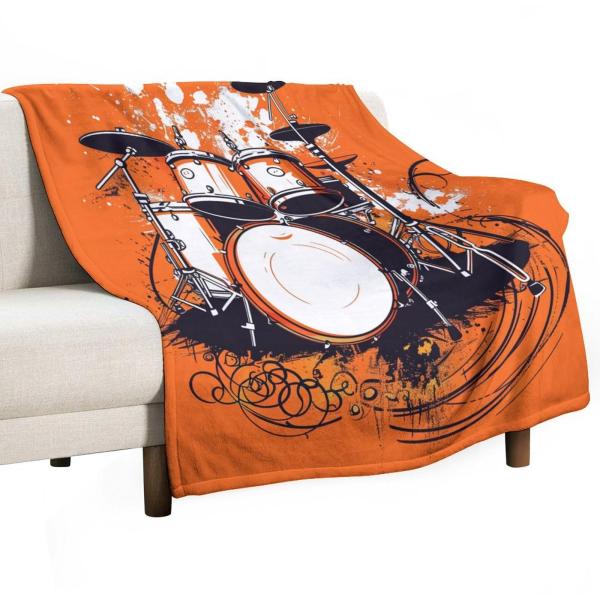 商品名:  HDESDIS Abstract Drum Kit Flannel Throw Blanket, Soft Cozy Warm Fleece Modern Rock Music Blanket for Couch Sofa Be...