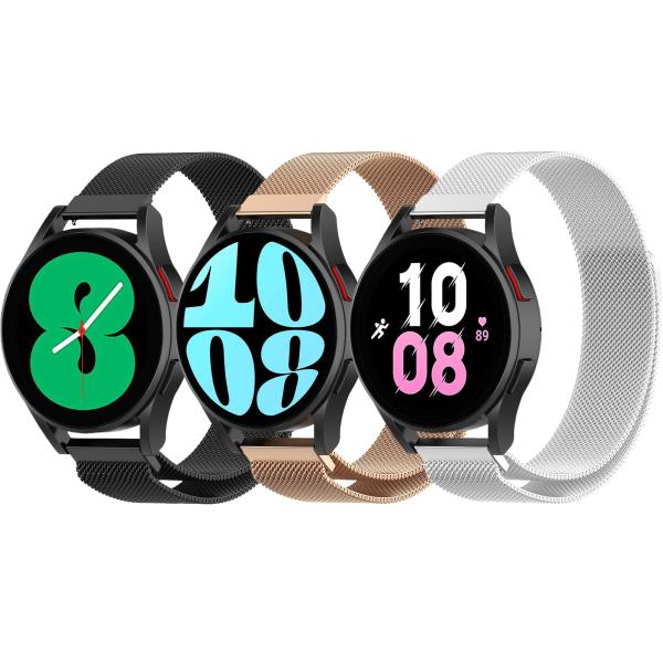 商品名:  QIEMUTER 3 Pack Compatible with Samsung Galaxy Watch 7/6 / 5/4 40mm 44mm Watch Band, 20mm Stainless Steel Watch Ba...