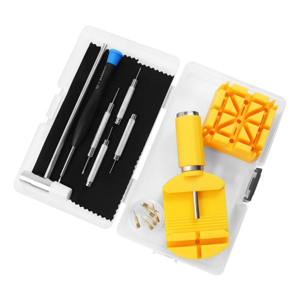 商品名: 究極の時計リンク取り外しキット - 調節可能なブレスレット修理&amp;サイズ変更、時計バンドリムーバー、ハンマー、ピンパンチ、時計バックリムーバー - 収納ボックス付き Ultimate Watch Link Removal k...