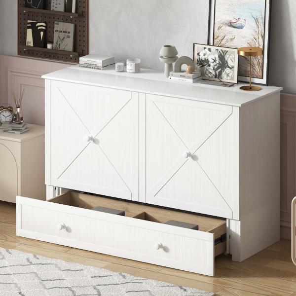 商品名:  BALUS Murphy Bed Cabinet, Foldable Cube Cabinet with Tri-fold Memory Foam Mattress, Queen Murphy Wall Beds with 2 ...