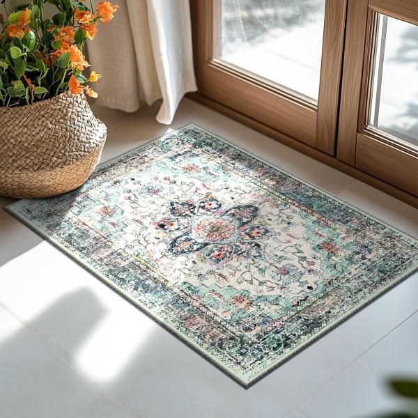 商品名:  BESTSWEETIE 2x3 Area Rug Washable Rugs for Living Room, No Pile Boho Carpet for Entryway Bedroom Dinning Room, Vin...