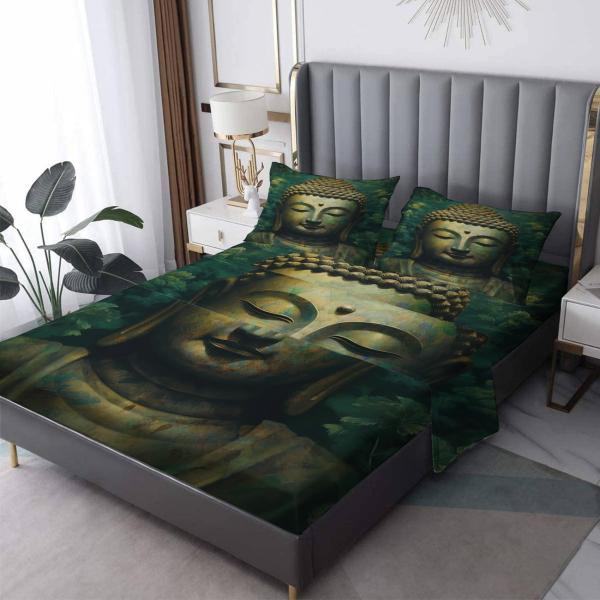 商品名:  Xyzdorv Tranquil Buddha Sheet Set Twin Size, Spiritual Meditation Bed Sheets, Serene Zen Aesthetic Bedding 3 Piece...