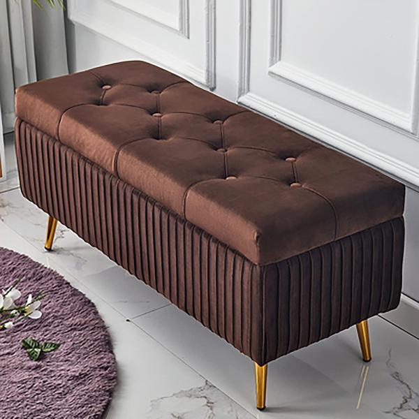 商品名:  Luxurious Velvet Upholstered Storage,Premium Decoration Fur End of Bed Storage,Comfy Shoe Footrest for Living Room...