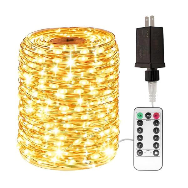 商品名:  RESNICE 660FT Extra Long Fairy Lights Plug in 2000 LED Silver Wire Outdoor Waterproof LED String Lights with Remot...