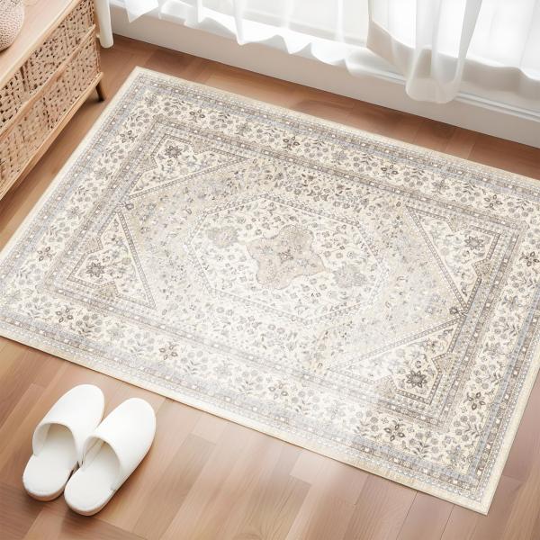 商品名:  Puino Washable Entryway 2x3 Rug: Small Boho Rugs for Indoor Entrance Non Slip Backing Stain Resistant Carpet Low P...