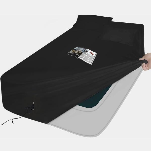 商品名: AEHISDHIE エアマットレスシーツ - 3点セット - 深さ16インチの空気注入式マットレスに適しています - 分解せずに膨らませることができます、便利、頑丈、使いやすいエアベッドシーツ(ブラック、ツイン) AEHISDHI...