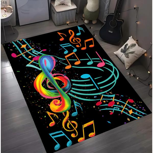 商品名:  Musical Area Rugs,4x5ft,Abstract Music Notes Music Decor Trippy Rug,Sheet Music Pattern Music Lovers Non-Slip Carp...