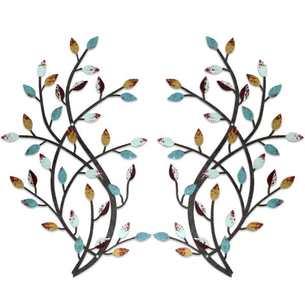 商品名: Meltset メタルツリーリーフウォールデコ、つるオリーブリーフブランチウォールアート、錬鉄製スクロールアートワーク、ベッドの上、リビングルーム、廊下、屋内と屋外(S/農家) Meltset Metal Tree Leaf Wa...