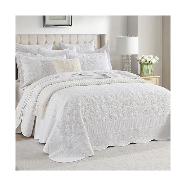 商品名:  SahSahCasa 100% Cotton 120"x120" Bedspreads, Oversized California King Bed Spread Quilt Set, Cal King Quilted Cove...